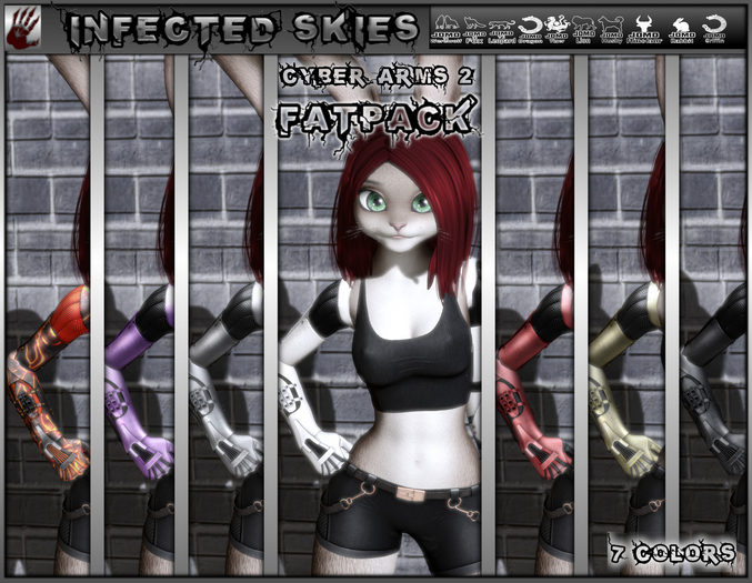 Second Life Marketplace - *IS* Cyber Arms 2 Furry Female FATPACK